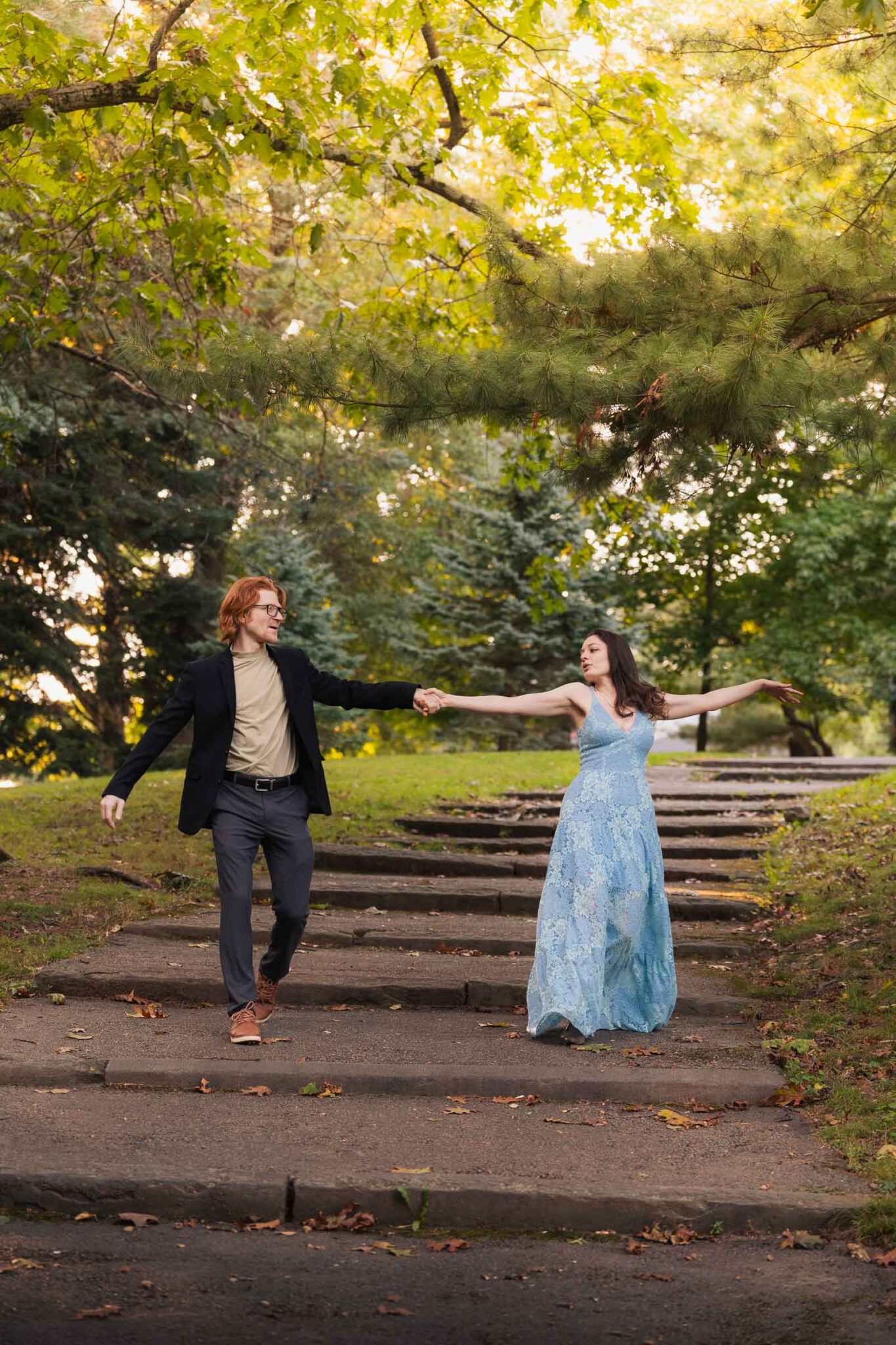 Playful Springtime Couple Photos at Brookdale Park | Bloomfield, New Jersey