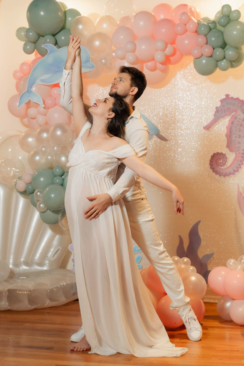 Ballroom Dancers Romantic Maternity Photos | Wyckoff, New Jersey